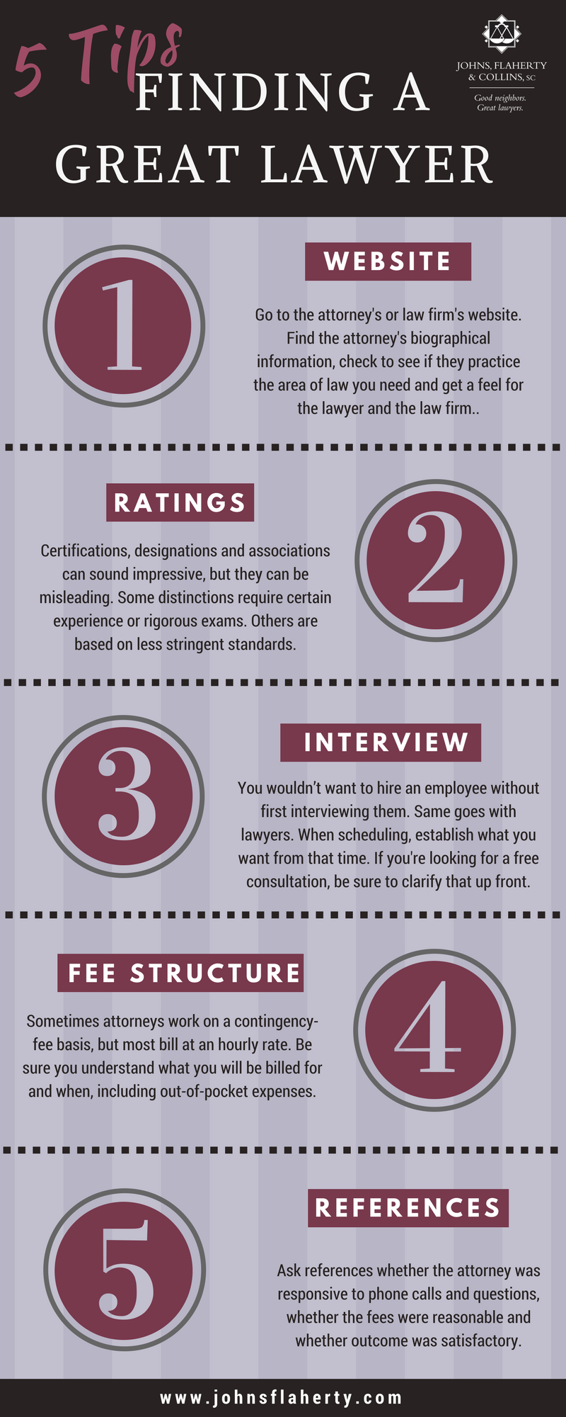 5 tips for choosing a great lawyer